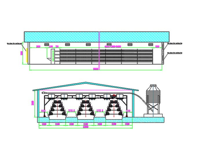 Large scale chicken farm building design, modern poultry house design ...